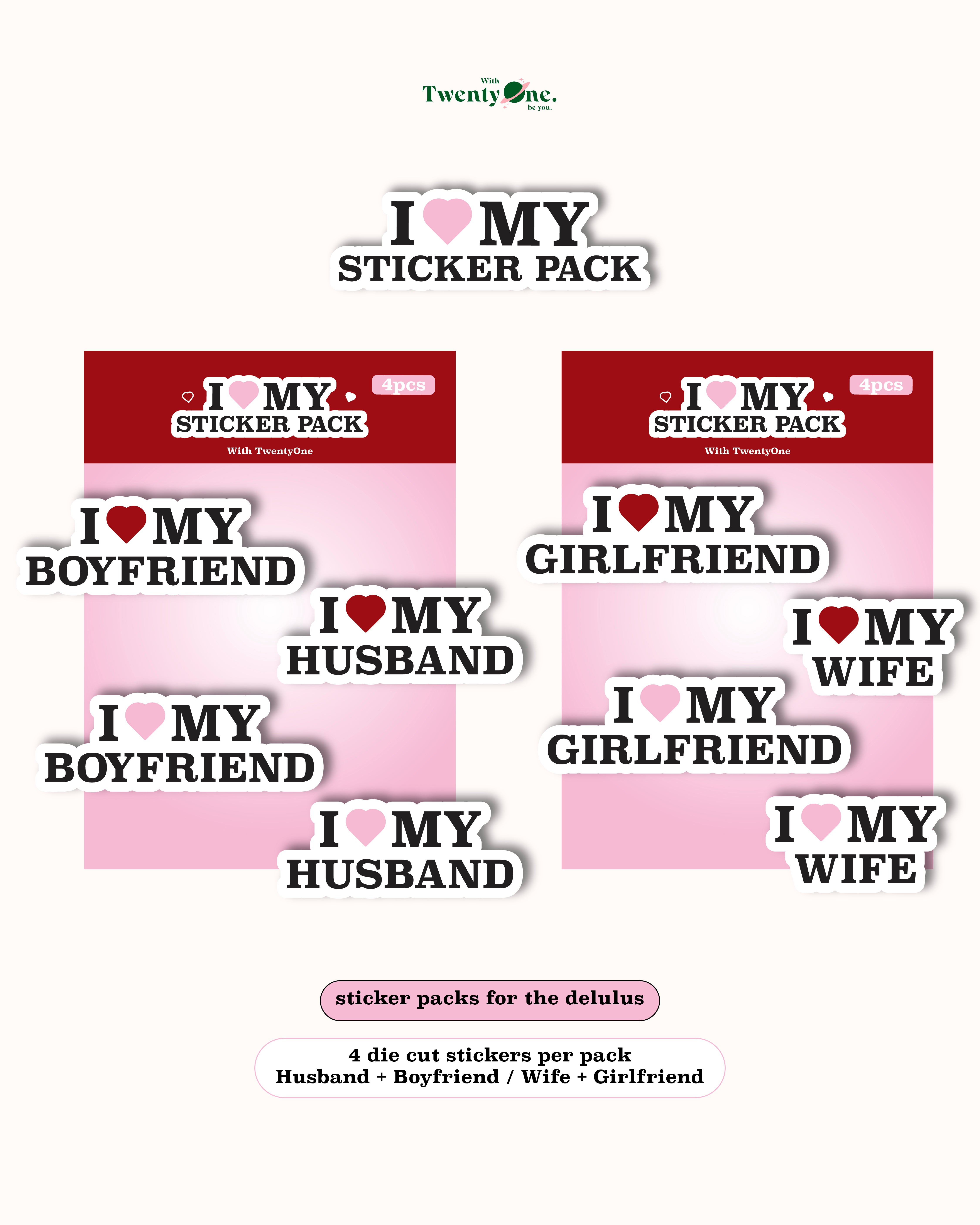 'I love my' sticker pack – WithTwentyOne